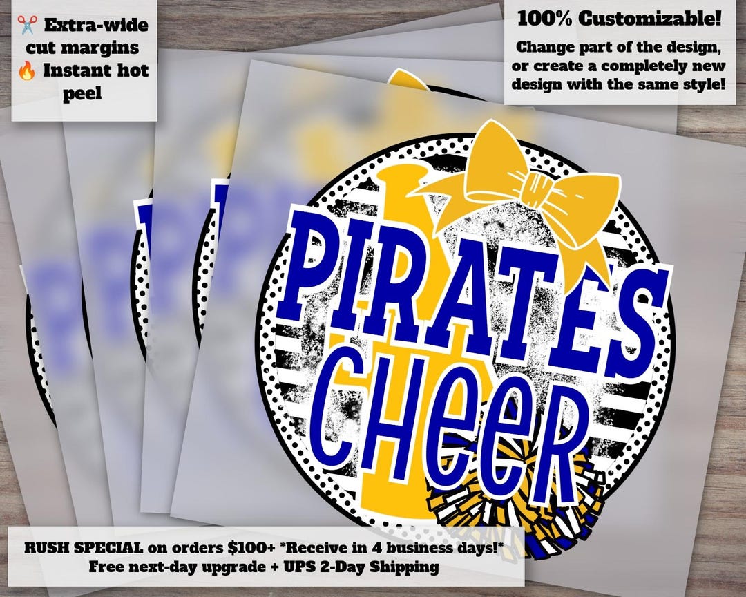 Pirates Cheer Team and Dance Team Design - Megaphone and Bow Print ...