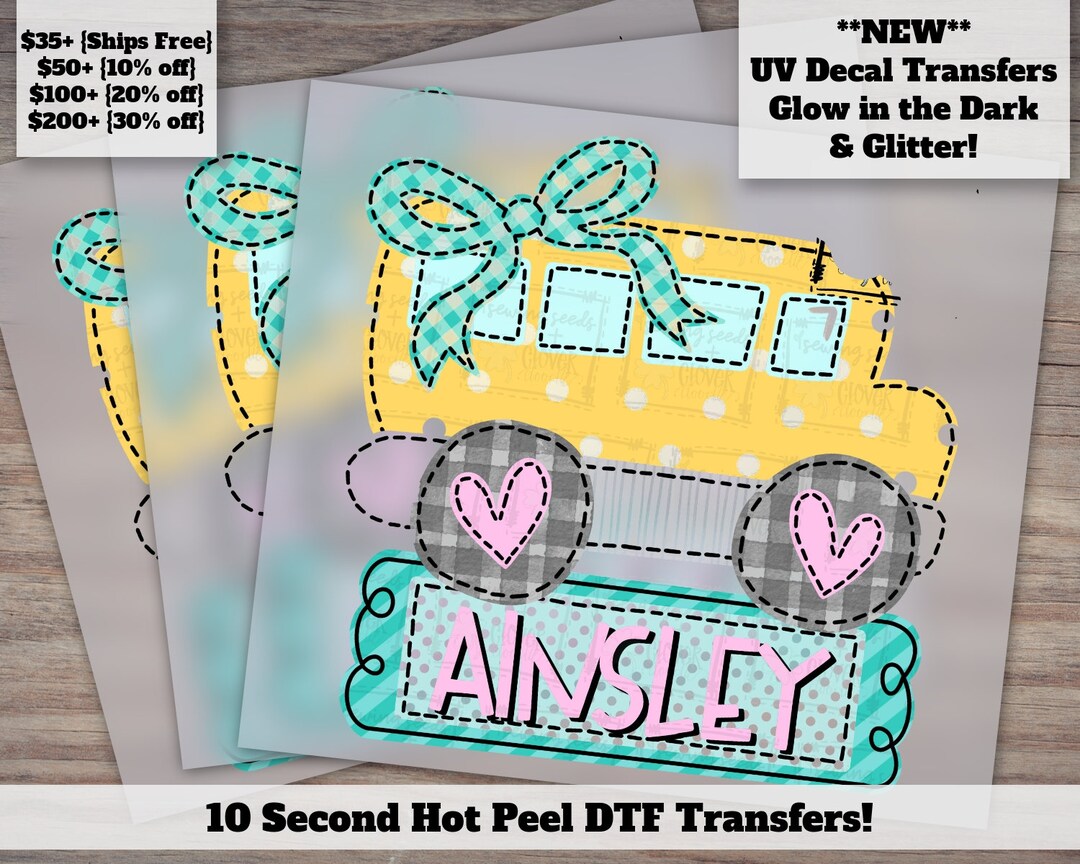 Personalized School Bus With Nameplate and Bow Ready to - Etsy