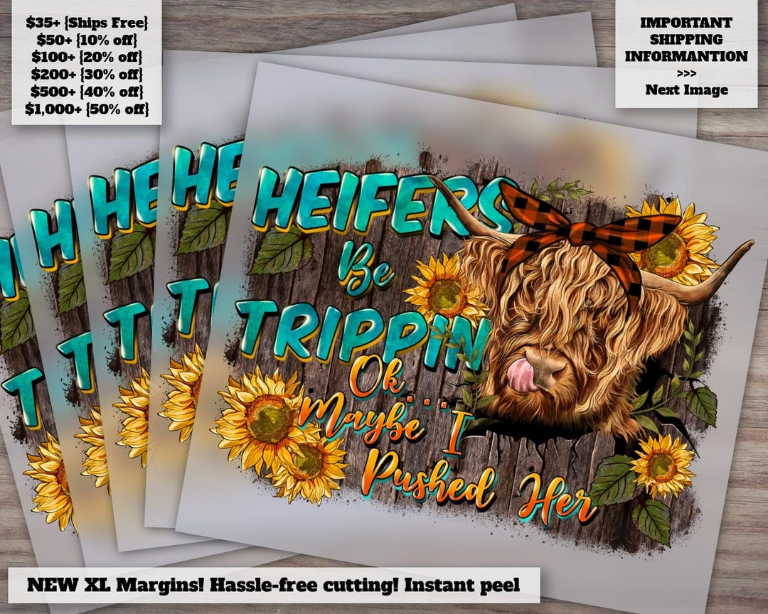 Hand Drawn Heifer Illustration for Heat Transfer, DTF, Ready to Press ...