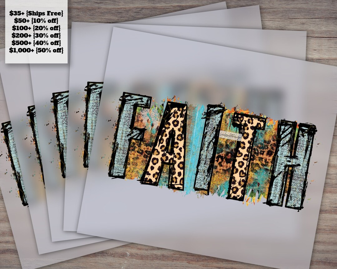 Christian Faith Inspired Design Jesus Quotes, Heat Transfer, DTF, Ready ...