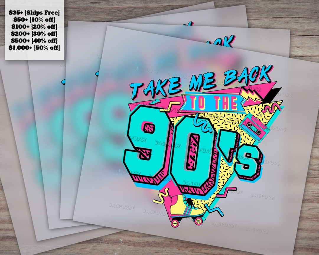 Retro '90s Design Heat Transfer Ready for T-shirts, Mugs, Bags DTF ...