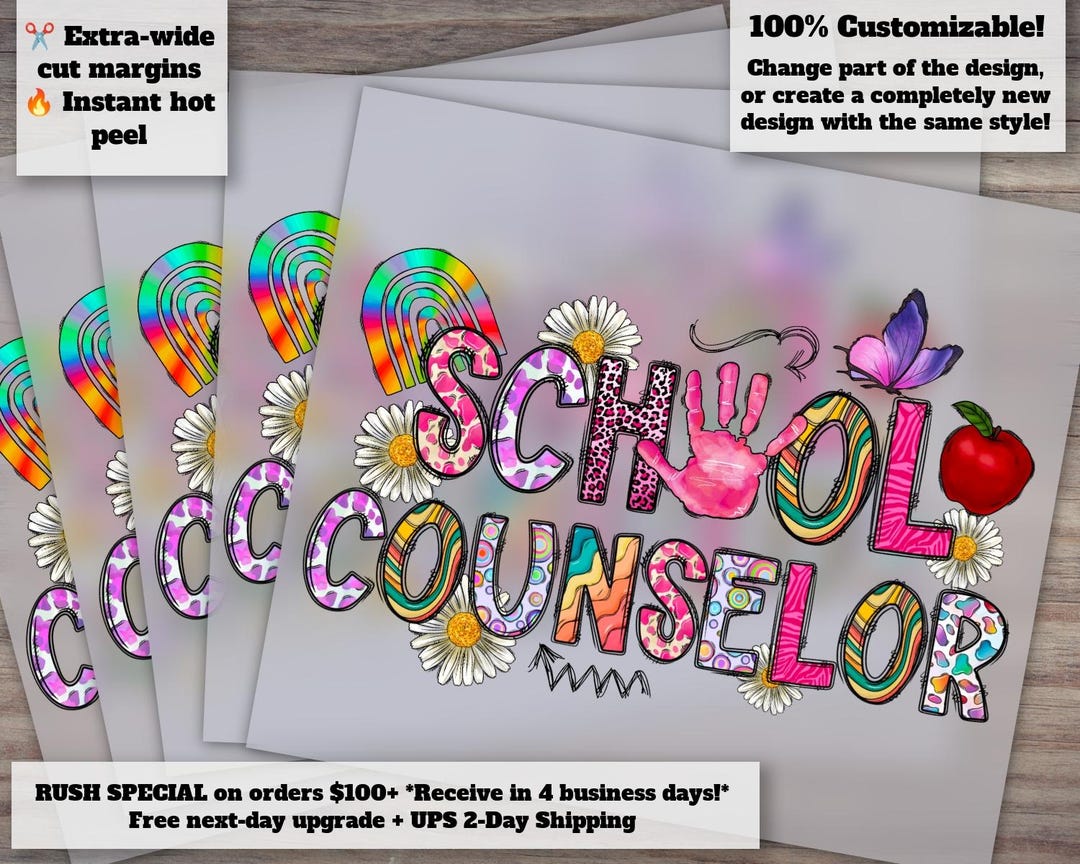 Western Sunflower Design for School Counselor, Teacher, Heat Transfer ...