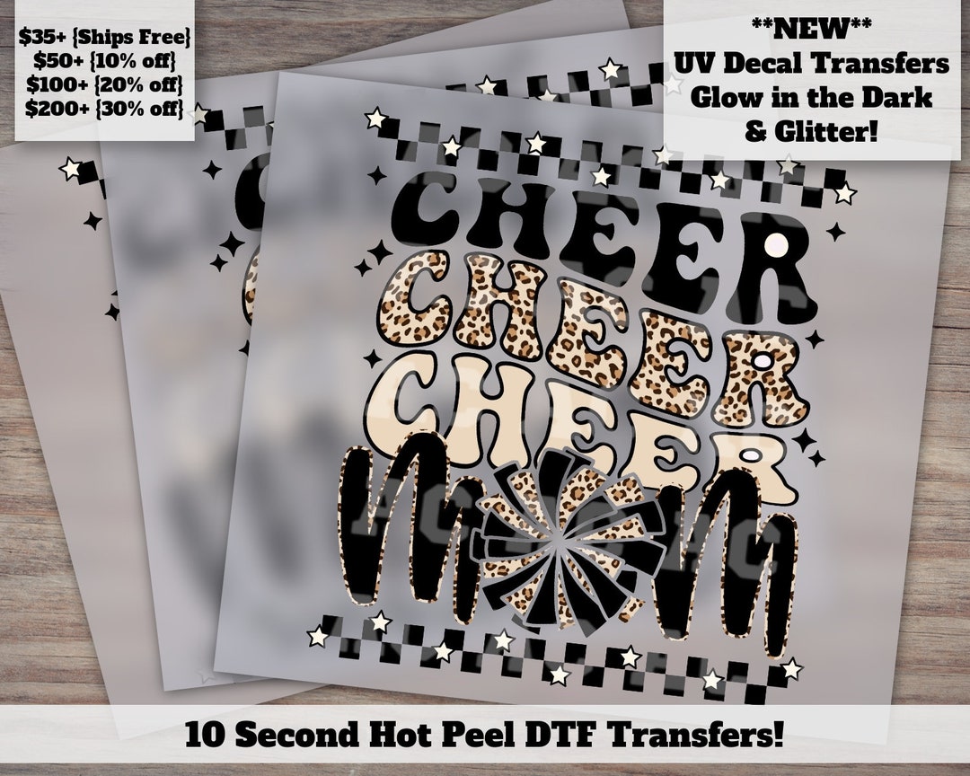 Cheer Mom DTF Transfers in Black and Cheetah Print - Etsy