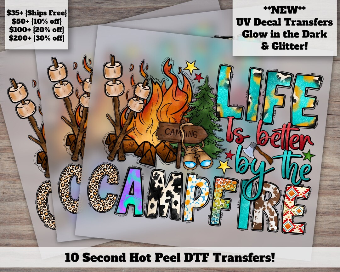 Campfire Life Inspired Design Ready-to-press Heat Transfer - Etsy