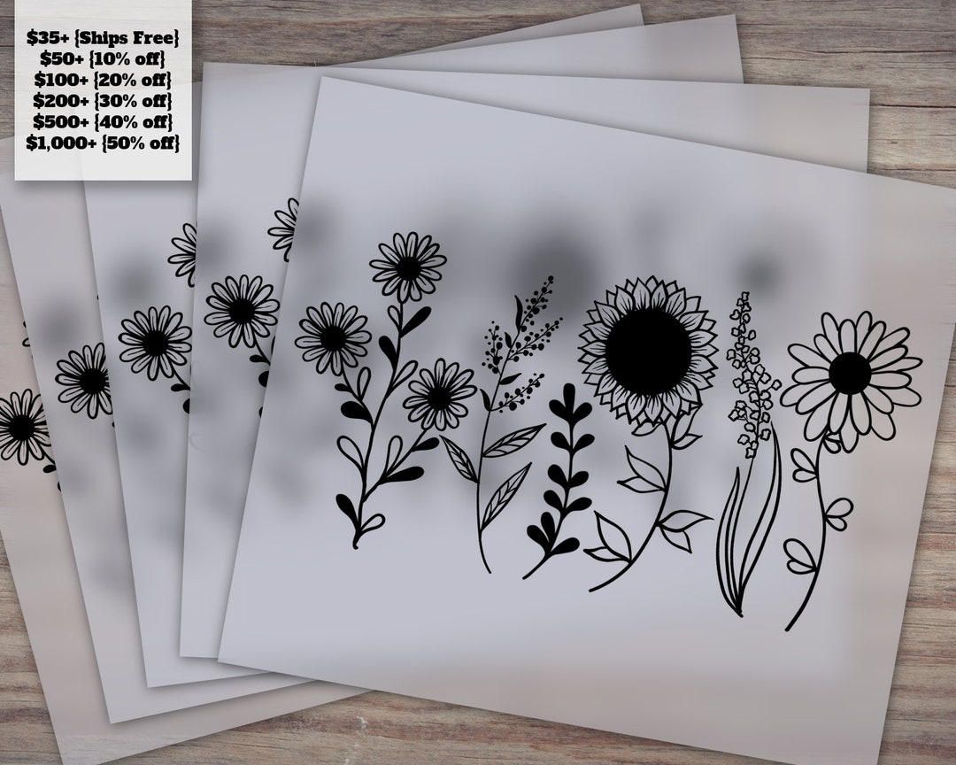 Wildflower Transfer,botanical Dtf,gifts for Mom, Nature Lover Transfer ...