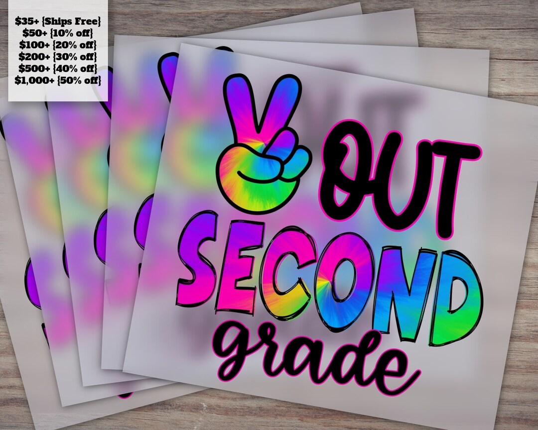 Peace Out Second Grade Last Day of School Tie Dye 2nd Grade Kid Teacher ...
