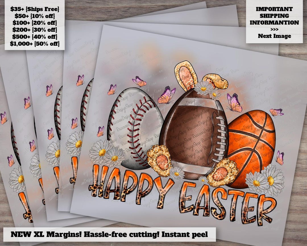 Easter Sports DTF Heat Transfer Design, Easy-to-press, Bunny and Day ...