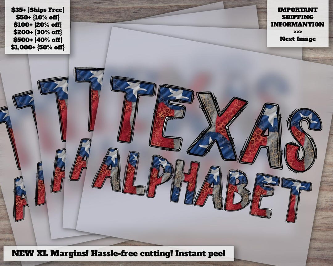 Texas Alphabet Design, Western Font Letters, Ready to Press Heat ...