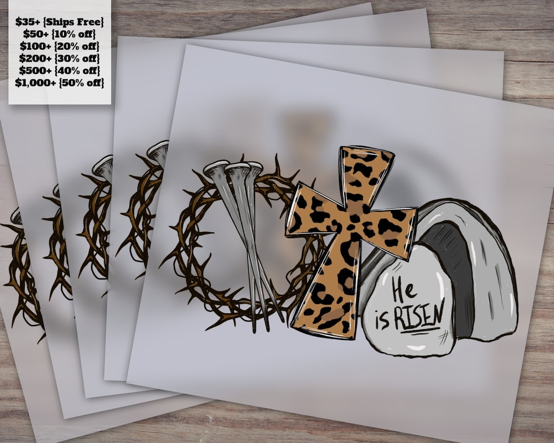 Hand-drawn Jesus Easter Design for Heat Transfer, DTF, Ready-to-press ...