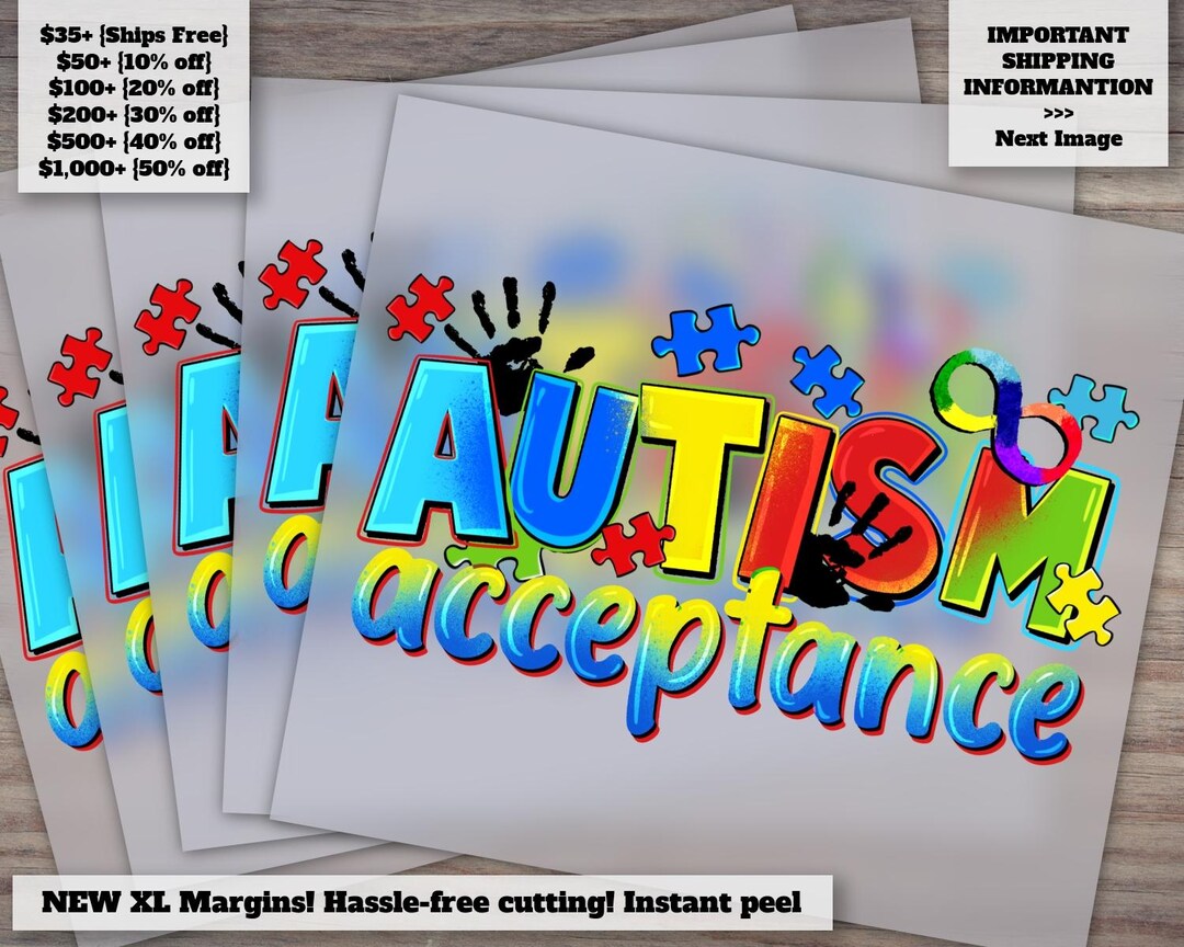 Autism Acceptance and Awareness Ready to Press Design, Heat Transfer ...