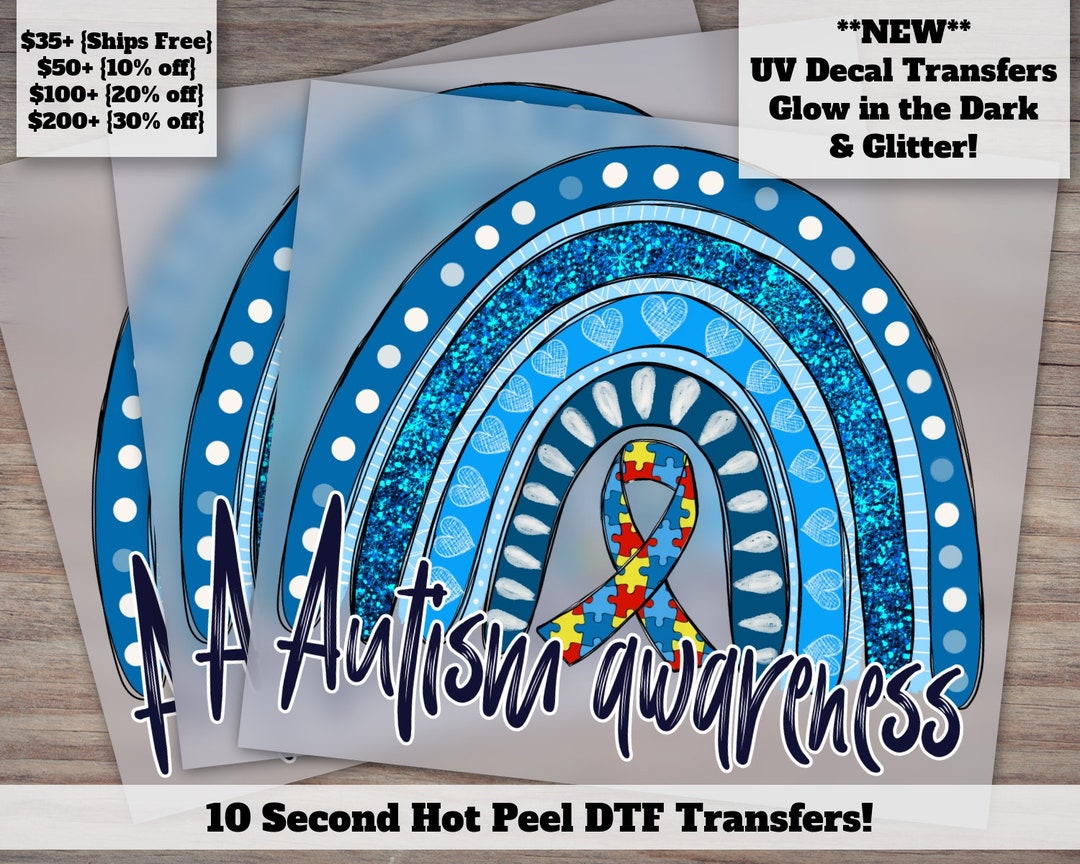 Autism Awareness Rainbow and Hand Drawn Designs Ready to - Etsy