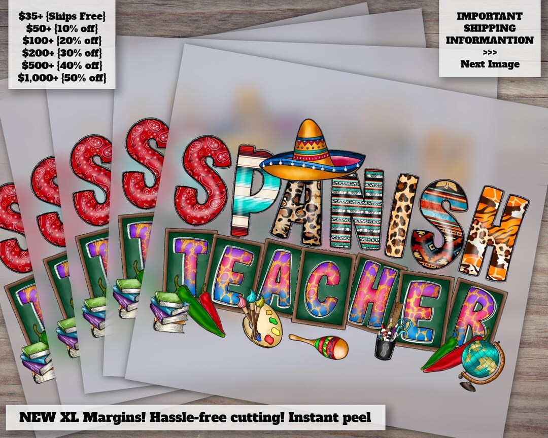 Spanish Teacher Heat Transfer Design, Versatile Ready-to-press Teacher ...