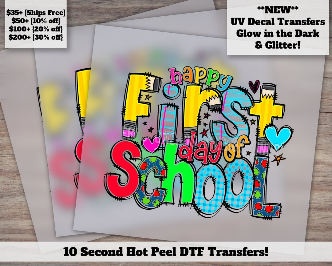 First Day of School Doodle Design With Fun Bubble Letters for - Etsy