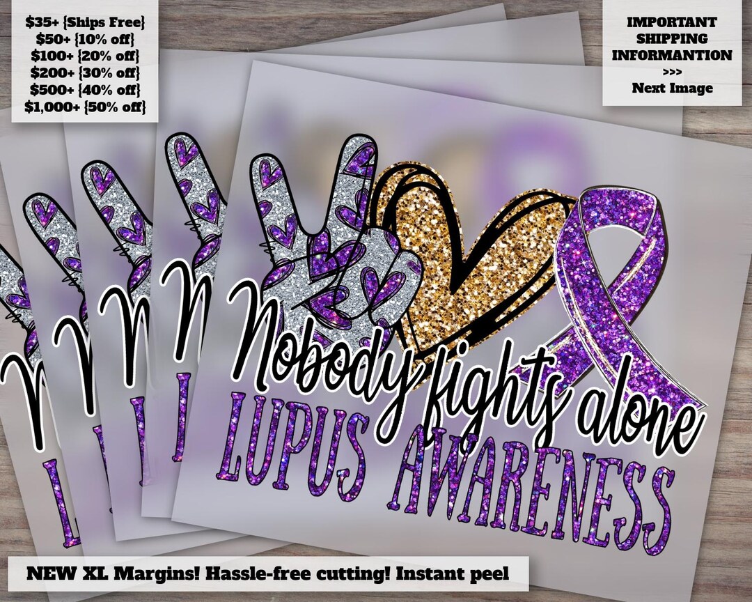 Lupus Awareness Design, Heat Transfer Ready, Peace Love Cure DTF ...