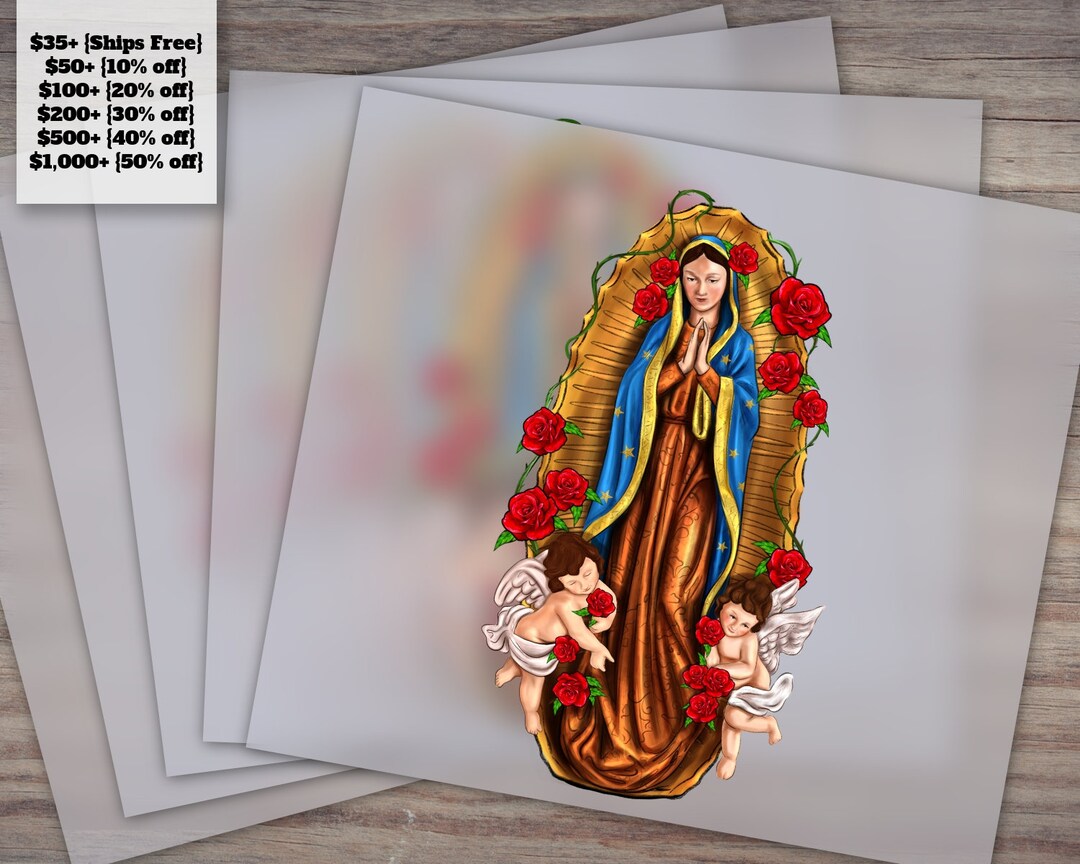 Custom Our Lady of Guadalupe Virgen De Guadalupe DTF Sublimation Prints ...