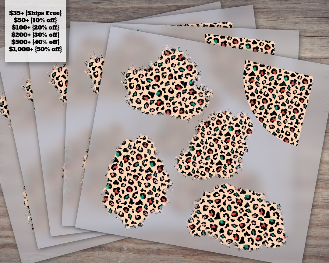 Red and Green Leopard Print Patches Dtf, Leopard Patch Background ...