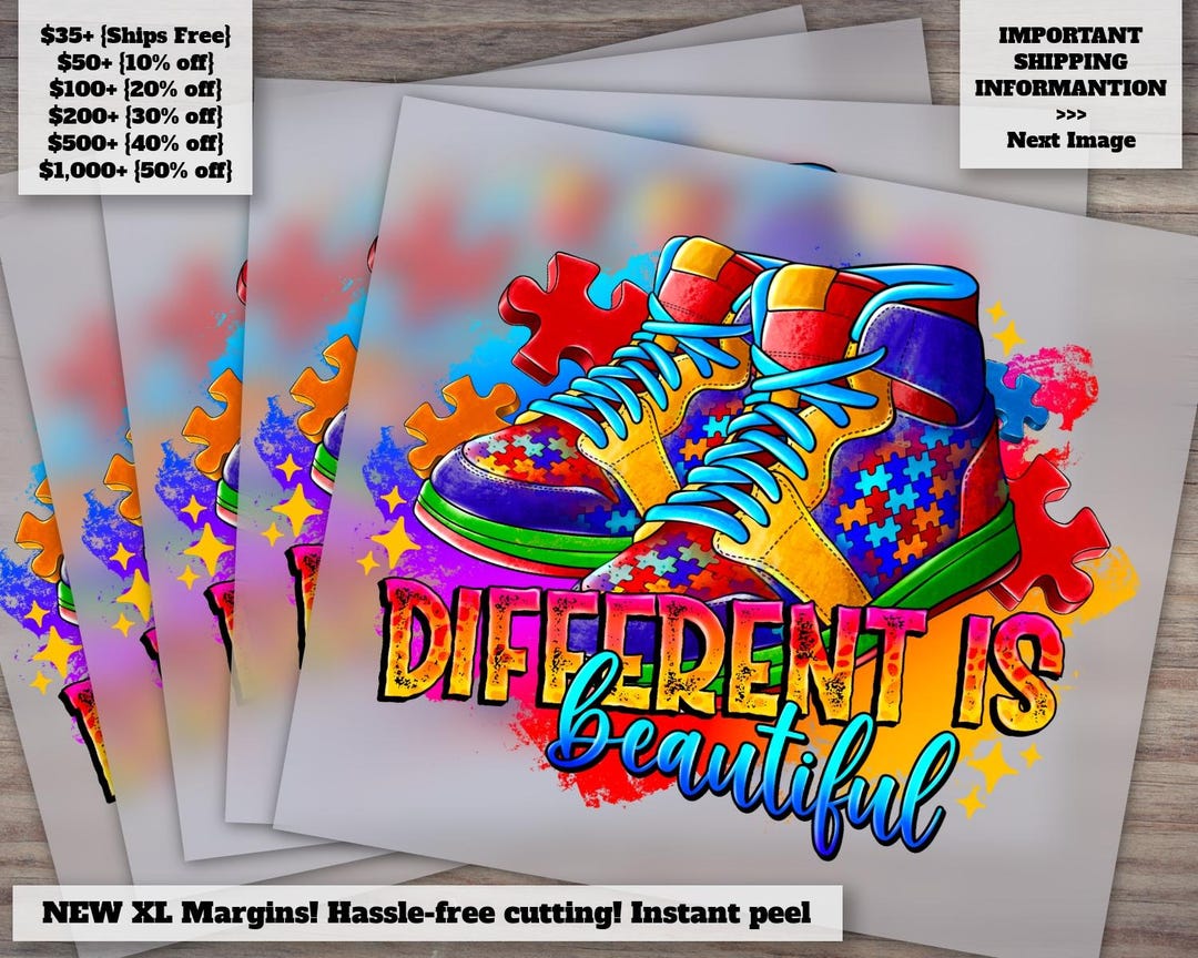 Autism Awareness Sneaker Design - Ready to Press Heat Transfer ...