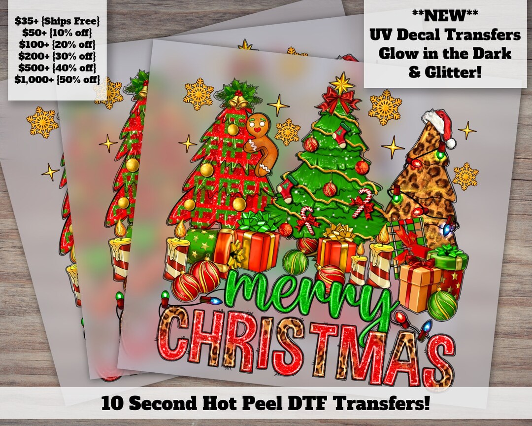 Christmas Tree Sublimation Design Ready to Press Heat Transfer, Merry ...