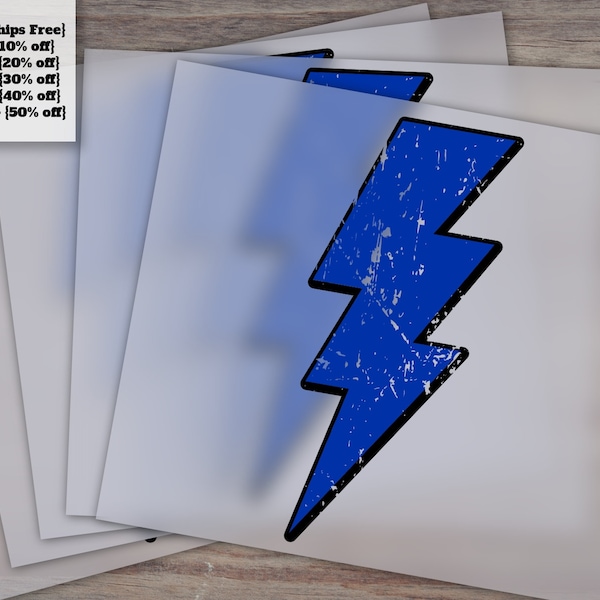 Blue Lightning Bolt - Etsy