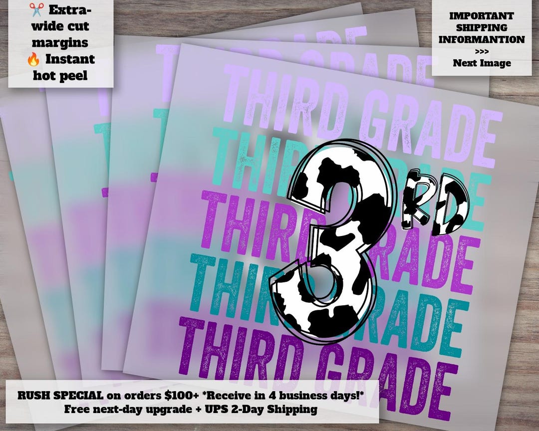 Back to School Daycare Stacked Cow Print Teacher Design | Waterslide ...