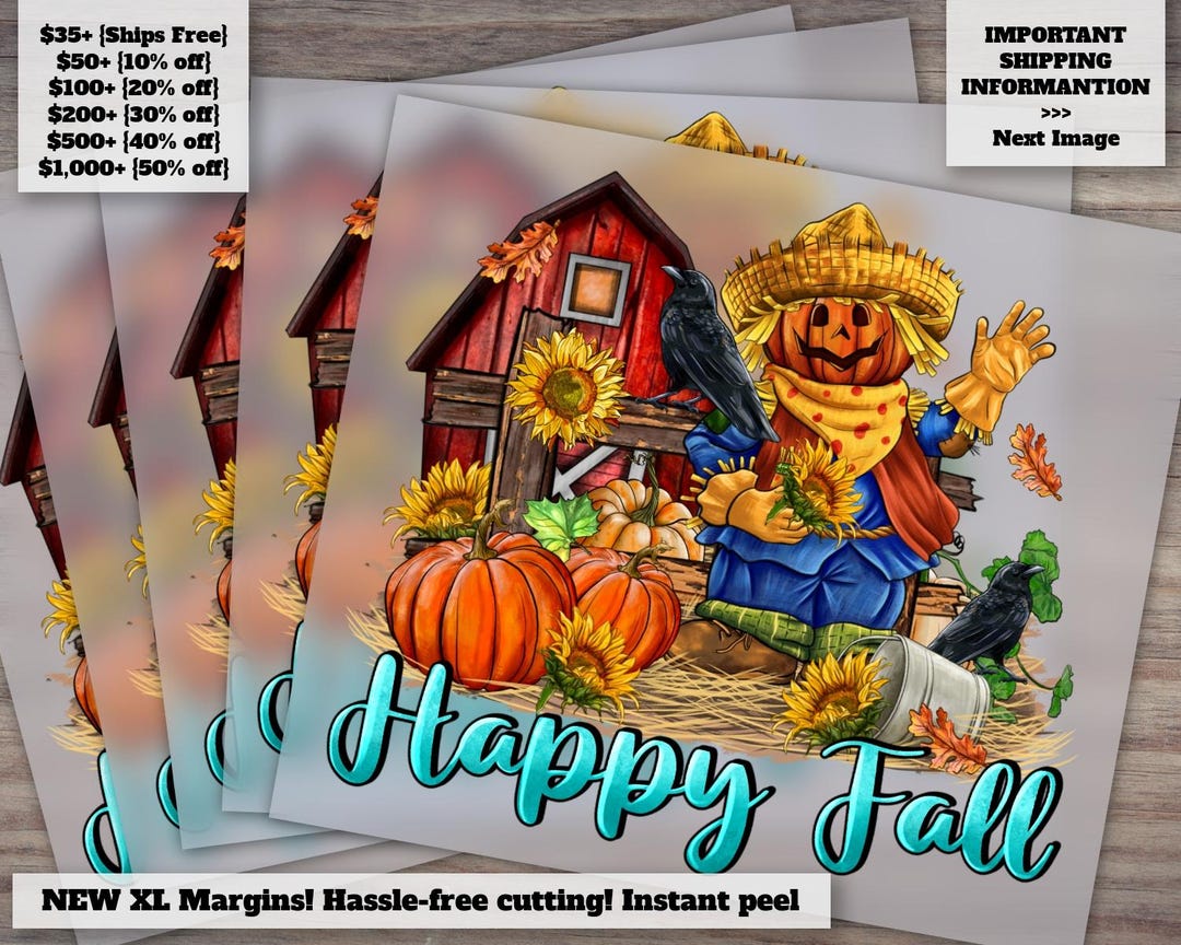 Fall Farm Life Heat Transfer Design - Scarecrow Face for DTF, Press ...