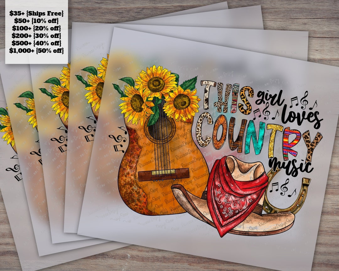 Country Music Design for Heat Transfer, DTF, Ready to Press, Unique ...