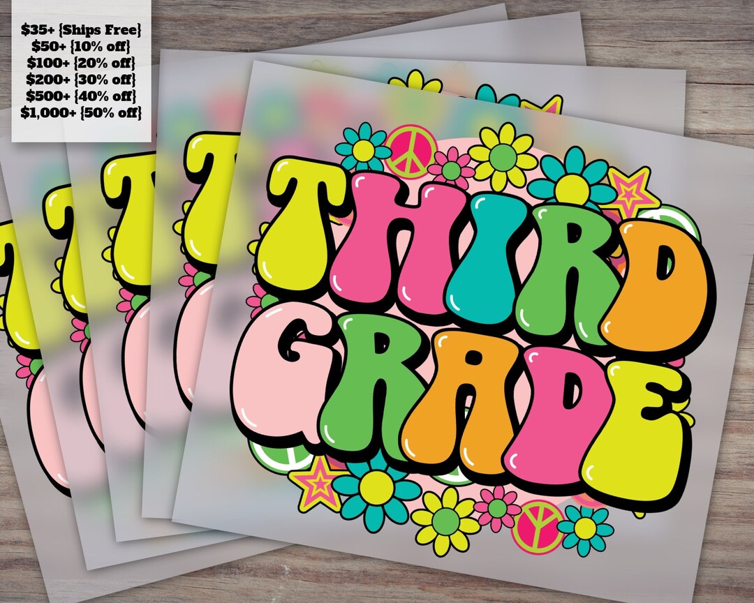 Vibrant 3rd Grade Flowers Summer Design for Girls, Ready-to-press Heat ...
