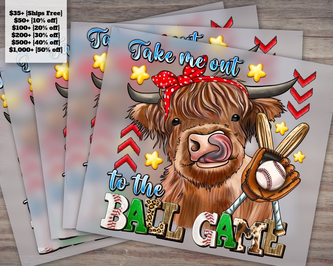 Baseball Cow Design, Sports Game Heat Transfer, DTF Ready to Press ...