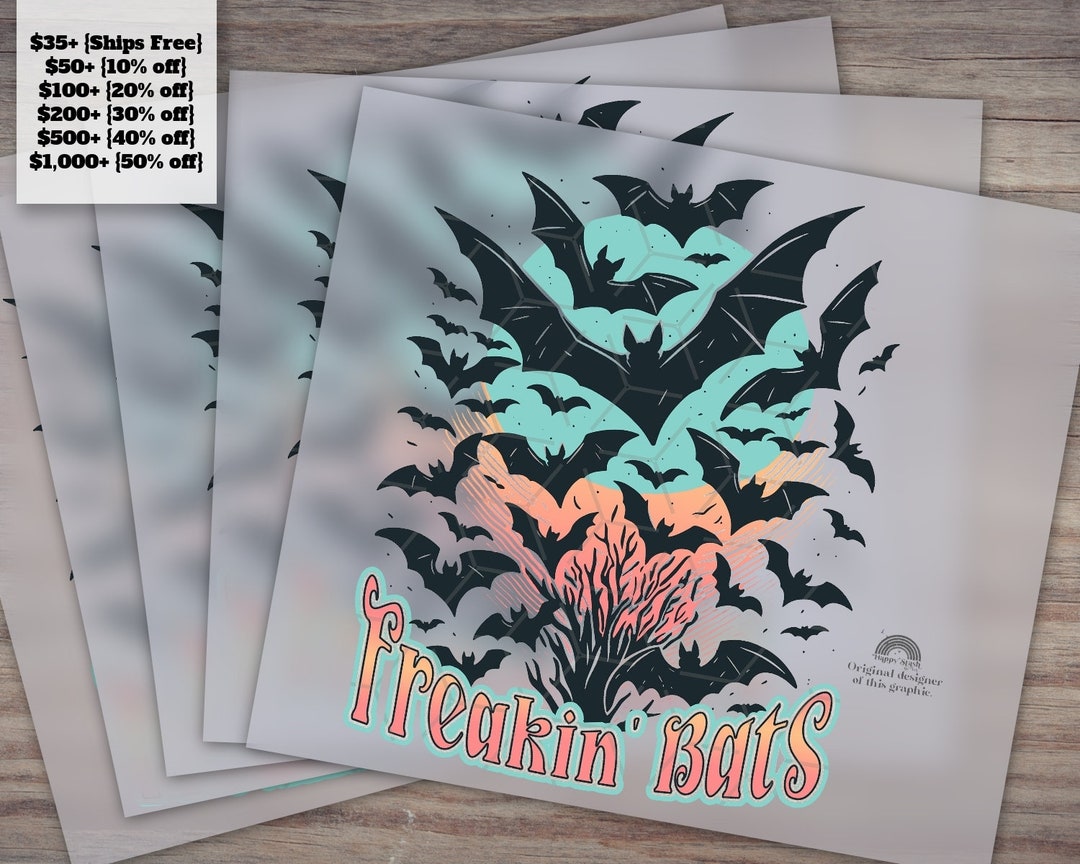 Freakin' Bats Halloween Transfers, Retro Groovy Design, Creepin It Real ...
