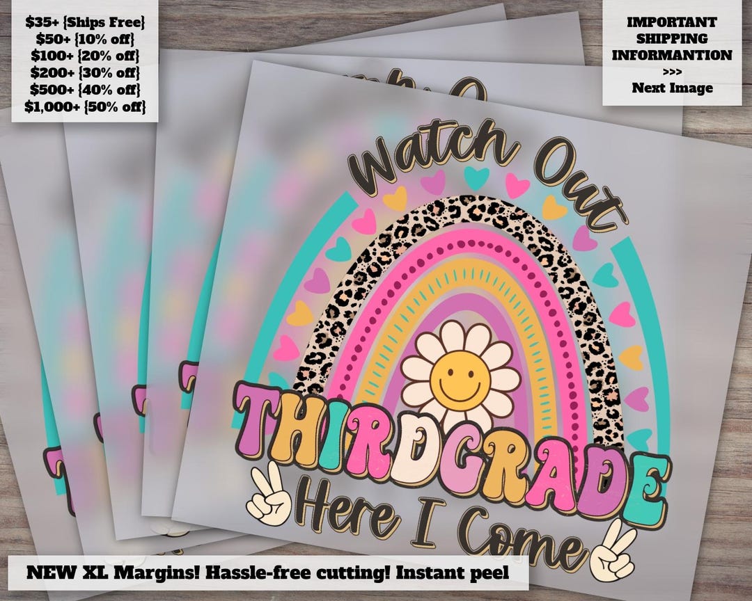 Third Grade Here I Come Groovy School Design | Ready to Press | Heat ...