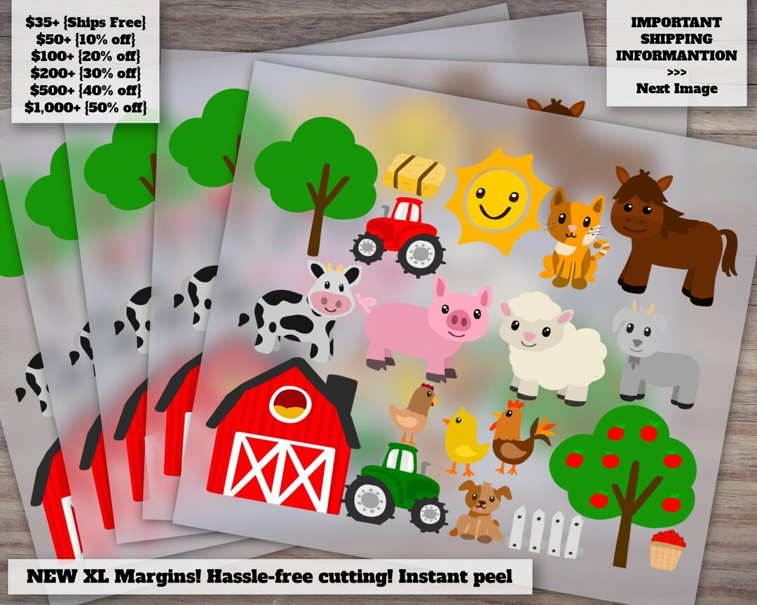 Farm Animal Clipart Set - Cute Barn, Farmyard Animals - Cow, Horse ...