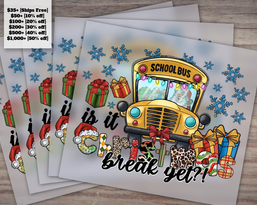 Christmas School Bus Heat Transfer Design, Ready to Press, DTF, Perfect ...