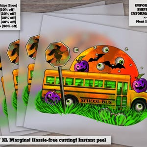 Halloween-themed Spooky School Bus Design, Happy Halloween, Ready-to ...