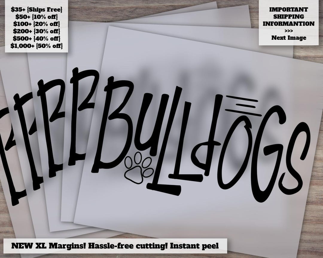 Bulldogs Mascot Doodle Letters for Team Apparel: Ready-to-press Heat ...