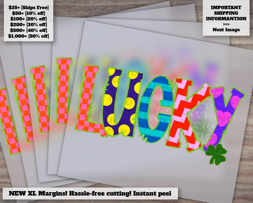St Patrick's Day Lucky Word Art - Vibrant Patterns, Ready for Heat ...