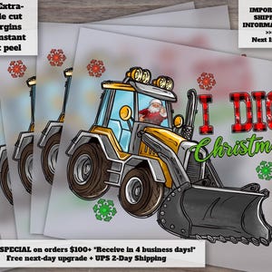 I Dig Christmas Dtf, Merry Christmas, Christmas Dtf, Backhoe Loader ...
