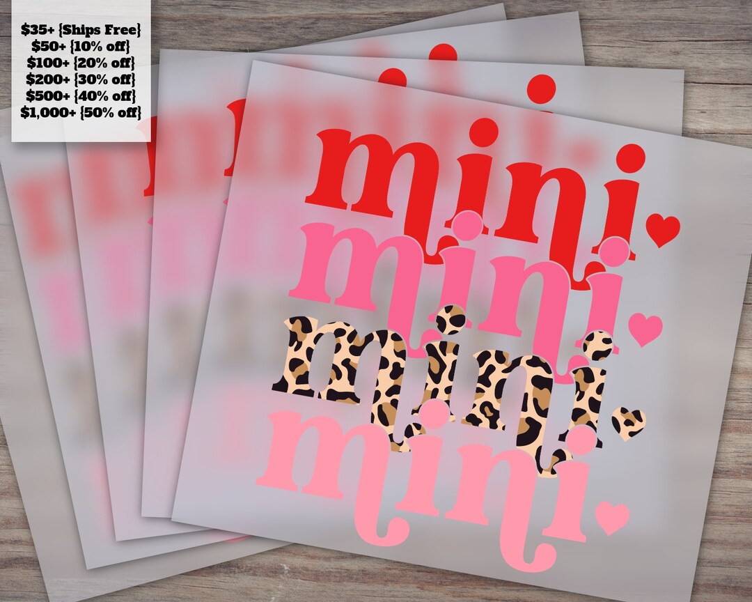 Funny Love DTF Printable Designs: Mini Valentines Leopard Stacked DTF ...