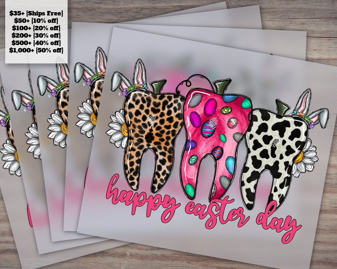 Easter Dental DTF Design Ready to Press Heat Transfer for Easter Day ...