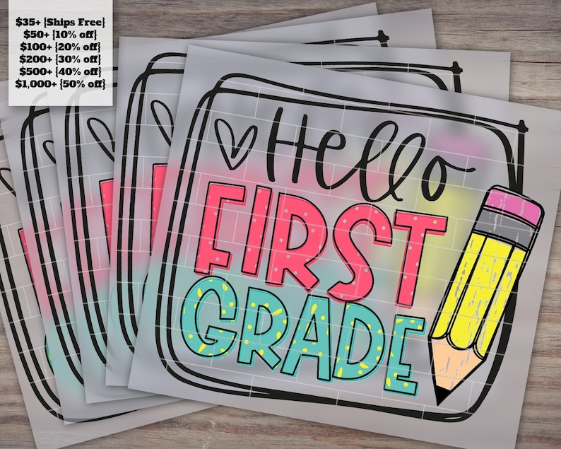 Hello First Grade Back to School Shirt Design, 1st Grade Teacher, First ...