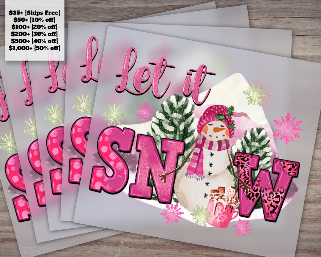 Let It Snow Pink Christmas Design, Merry Christmas, Happy Holiday ...