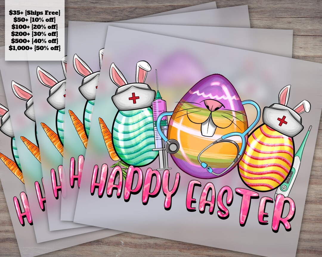 Easter Nurse Egg Design, Ready to Press for Heat Transfer or DTF ...