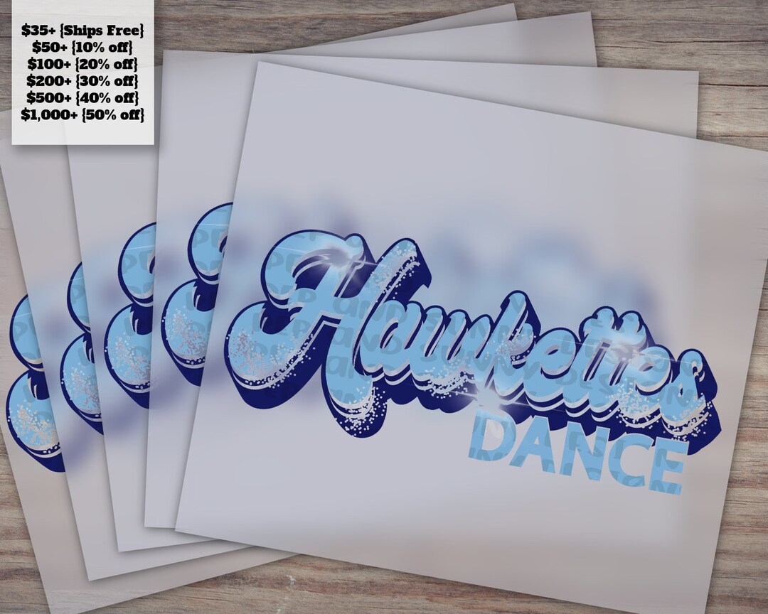 Retro Glitter Sparkle Hawkettes Dance Team Design Ready to Press Heat ...