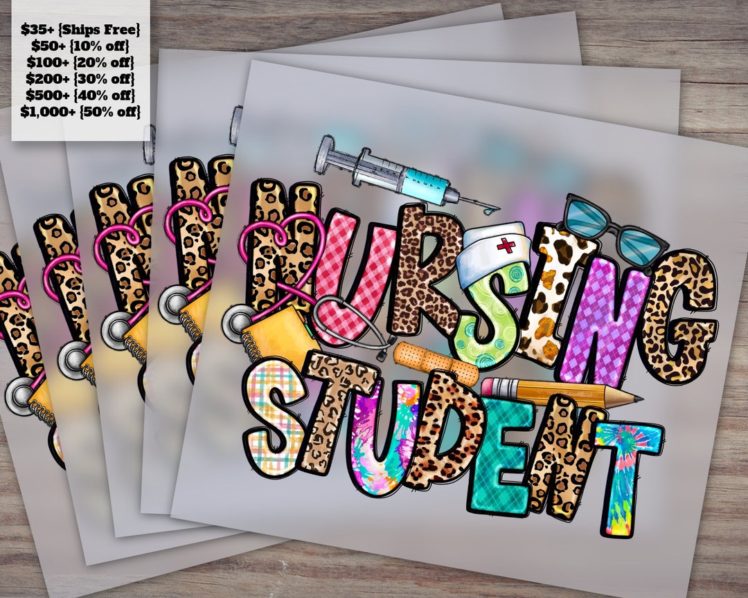 Nursing Student Life Design, Western Nurse Theme, Ready-to-press, Heat ...