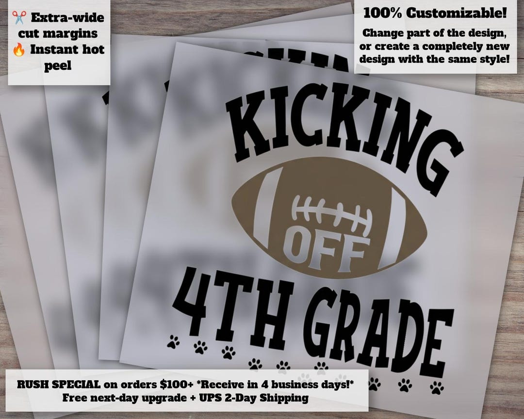 Fourth Grade Kicking off Design | Back to School | Heat Transfer Ready ...