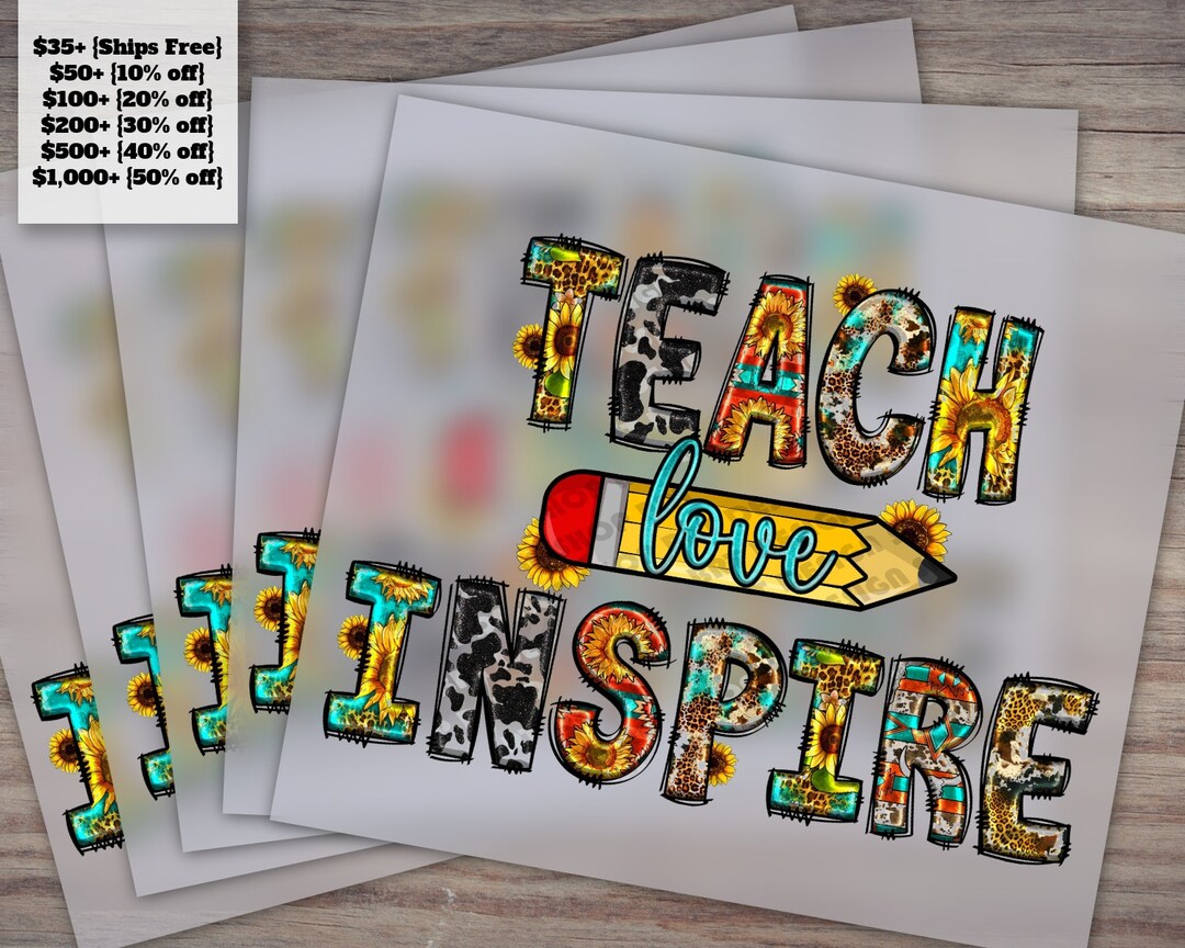 Teacher Appreciation Design: Teach, Love, Inspire Back to School and ...