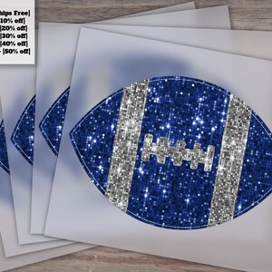 Sequin Glitter Football Design Hand Drawn DTF Ready, Faux Sequins Patch ...