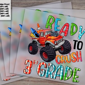 Back to School Monster Truck Design for 3rd Graders, Ready to Press ...