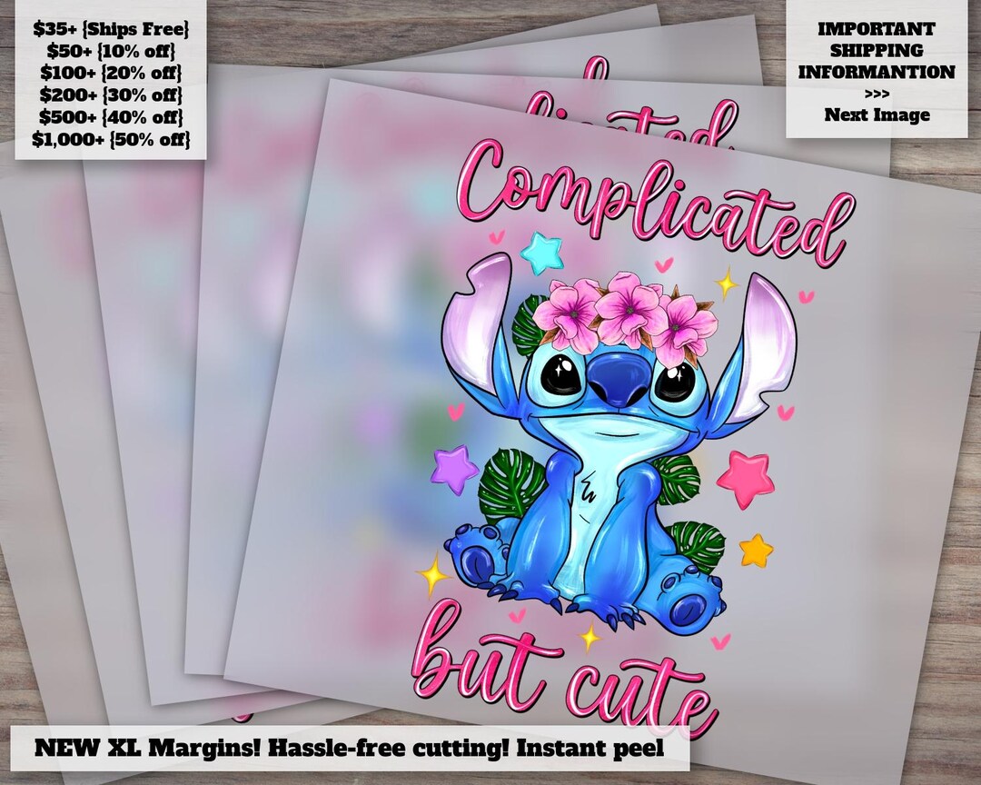 Floral Hand-drawn Stitch Heat Transfer Design, Cute Stitch Ready to ...