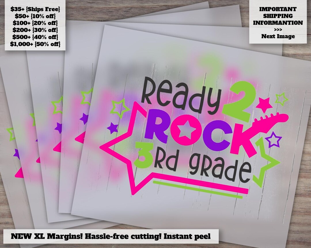 Ready 2 Rock Third Grade - Cute Back to School Shirt Design for ...