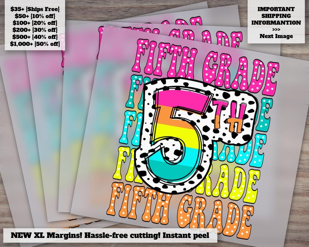 5th Grade Back to School Art | Stacked 5th Grade Design for Waterslide ...